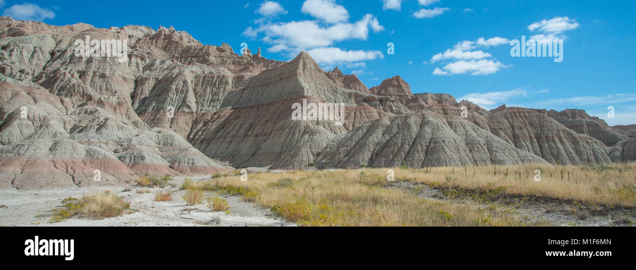 Geologic features in Badlands National Park in South Dakota Stock Photo ...