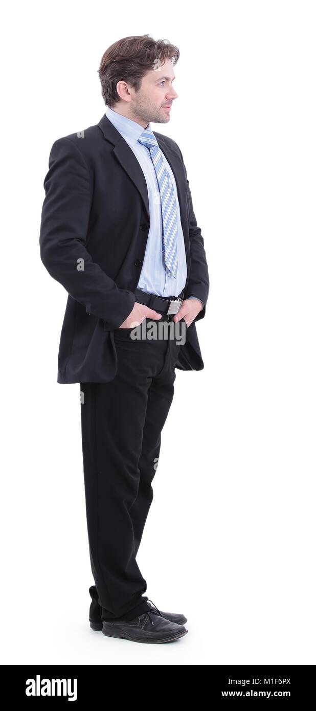 in full growth. side view.portrait of a serious business person Stock ...