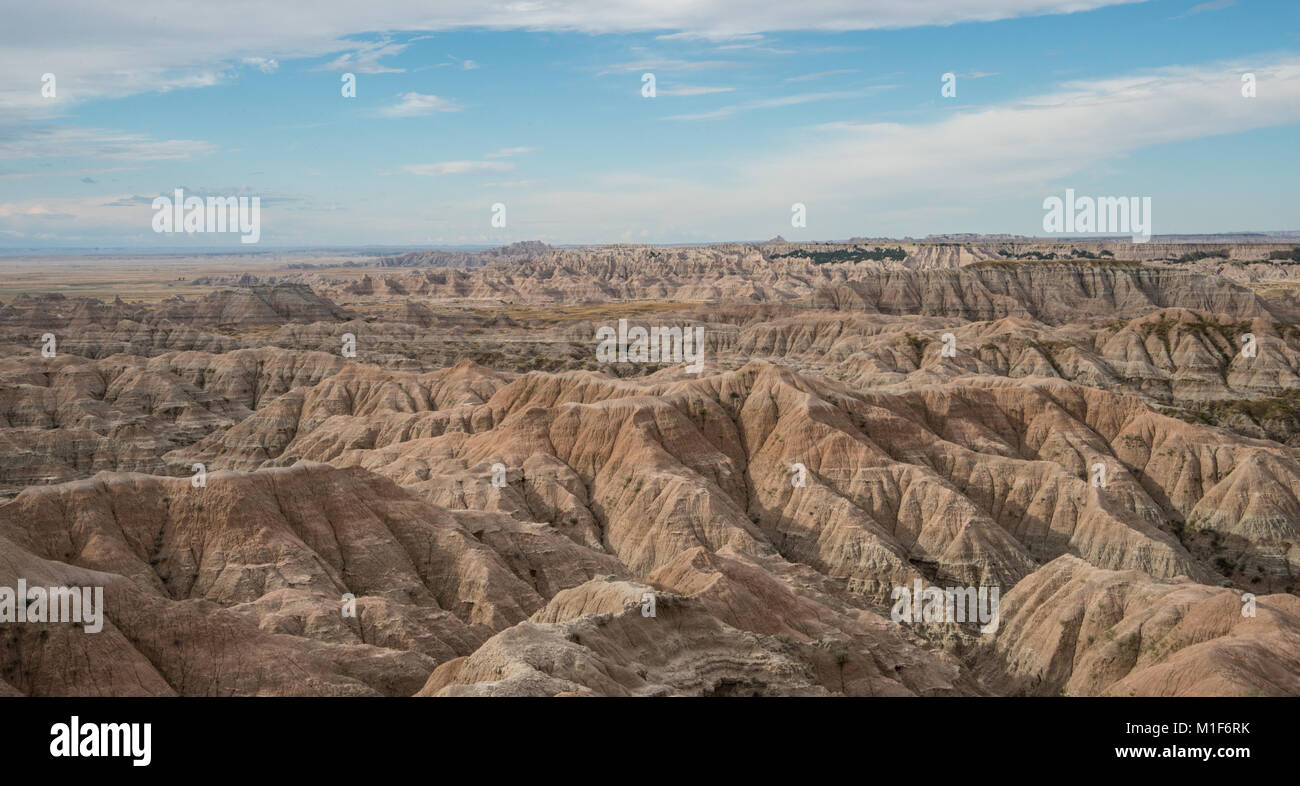 Geologic features in Badlands National Park in South Dakota Stock Photo ...