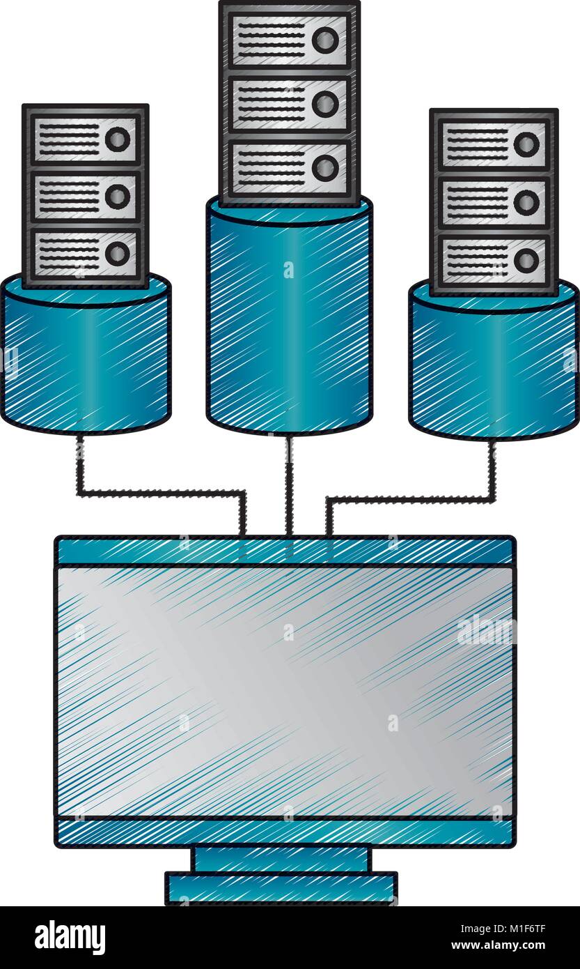 monitor computer database storage technology Stock Vector Image & Art ...