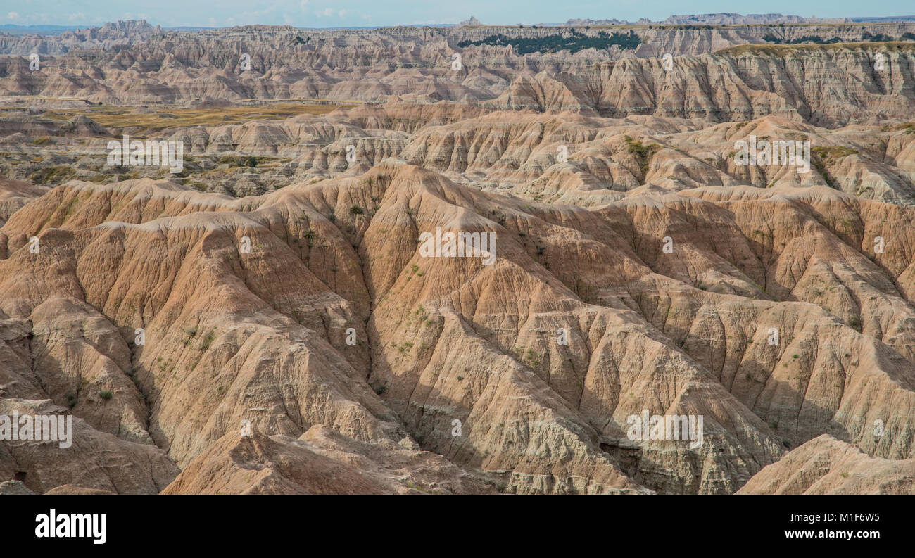 Geologic features in Badlands National Park in South Dakota Stock Photo ...