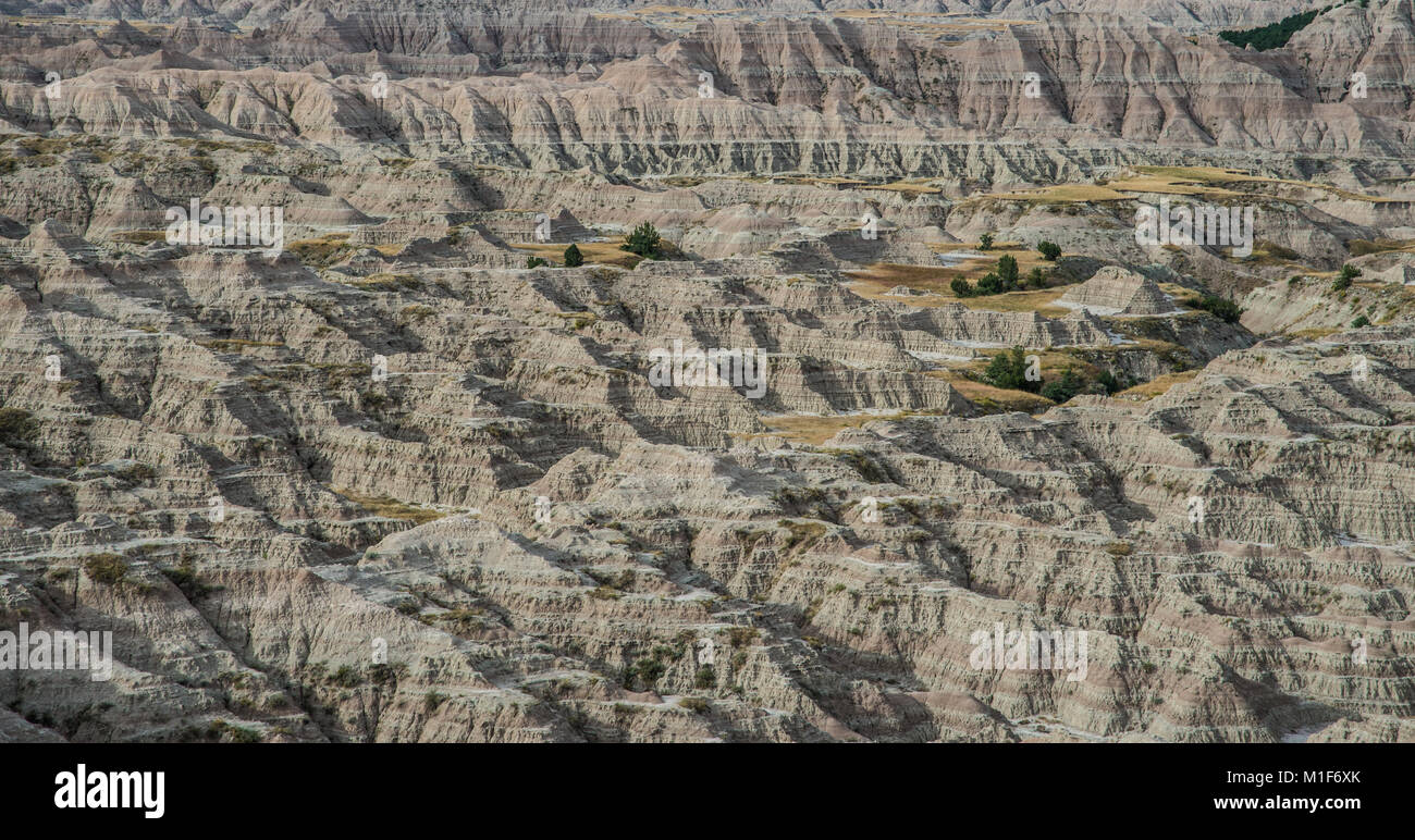 Geologic features in Badlands National Park in South Dakota Stock Photo ...