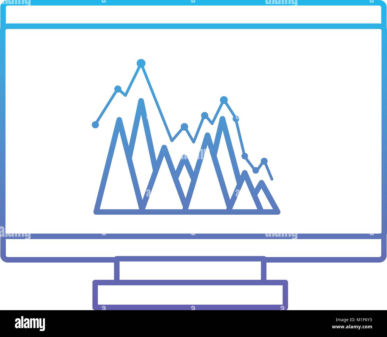 monitor screen with graph statistic arrow Stock Vector Image & Art - Alamy