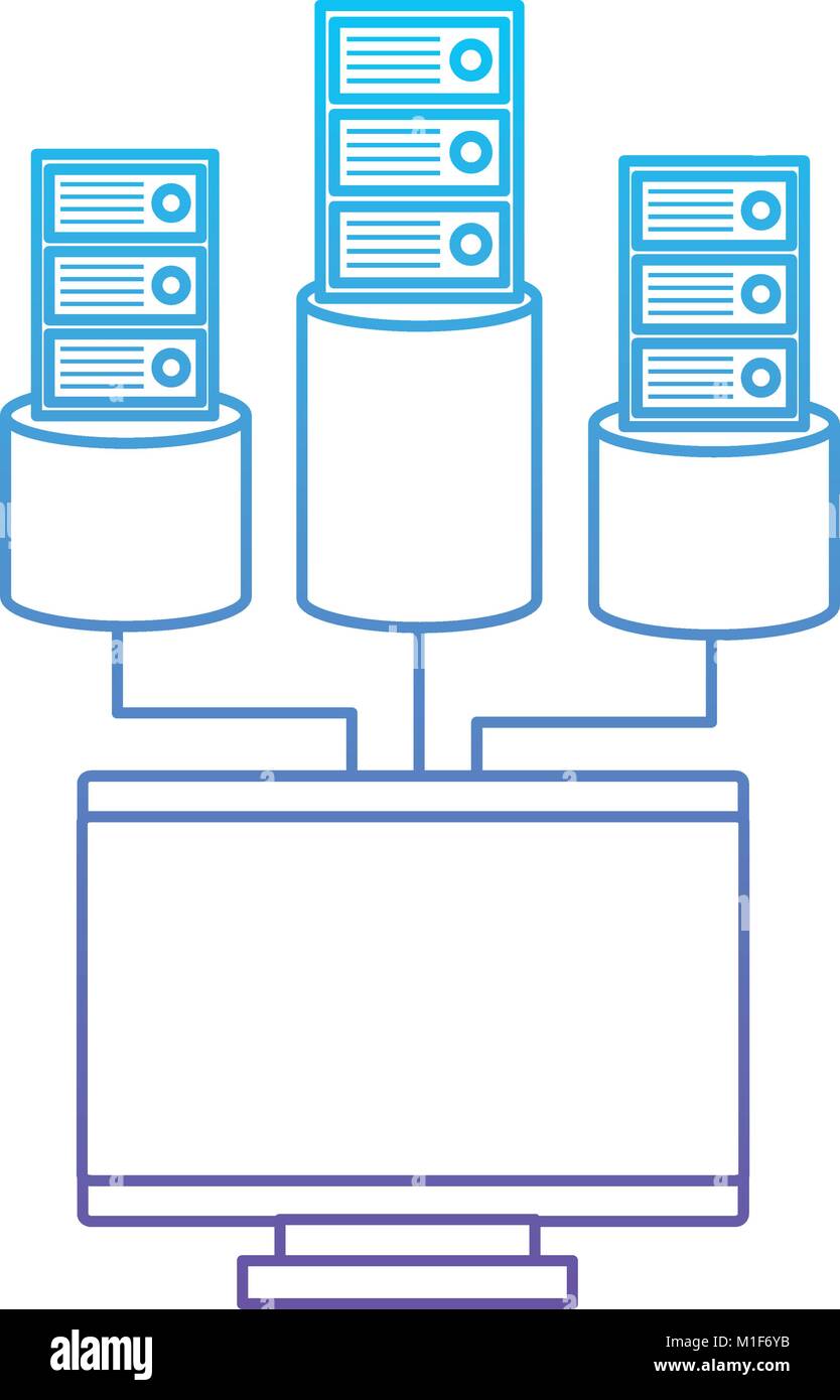 monitor computer database storage technology Stock Vector Image & Art ...