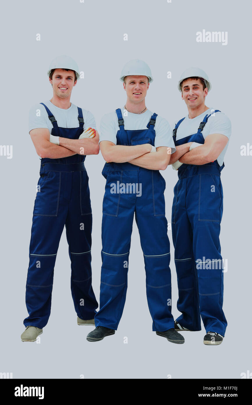 Group of professional industrial workers Stock Photo - Alamy