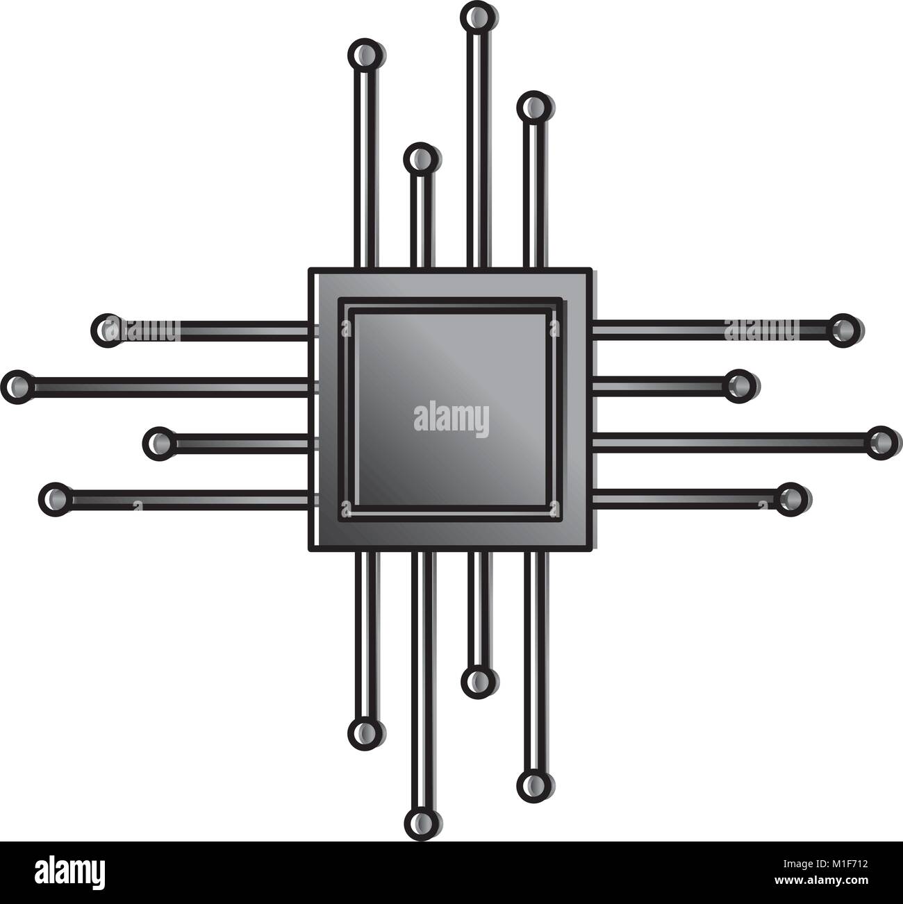 motherboard circuit microprocessor chip technolgy Stock Vector Image ...