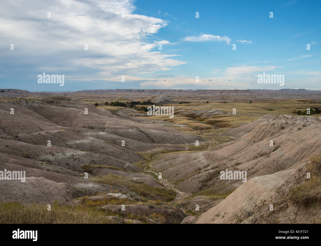 Geologic features in Badlands National Park in South Dakota Stock Photo ...