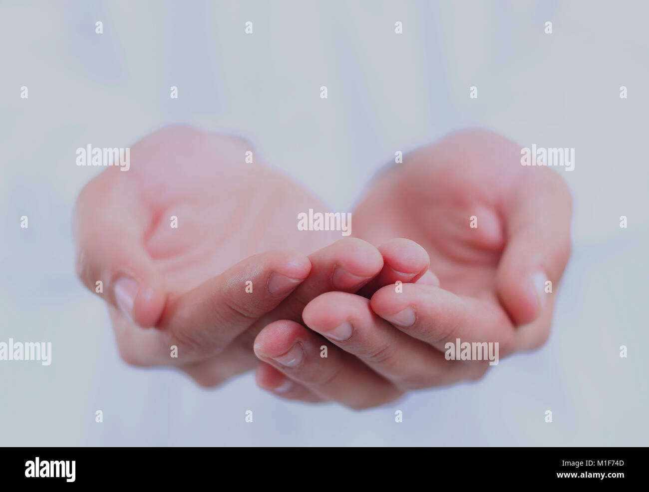 Open hands of a man Stock Photo - Alamy