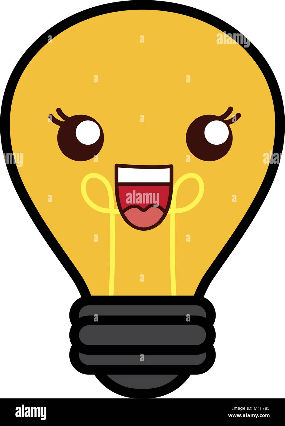 kawaii light bulb icon Stock Vector Image & Art - Alamy