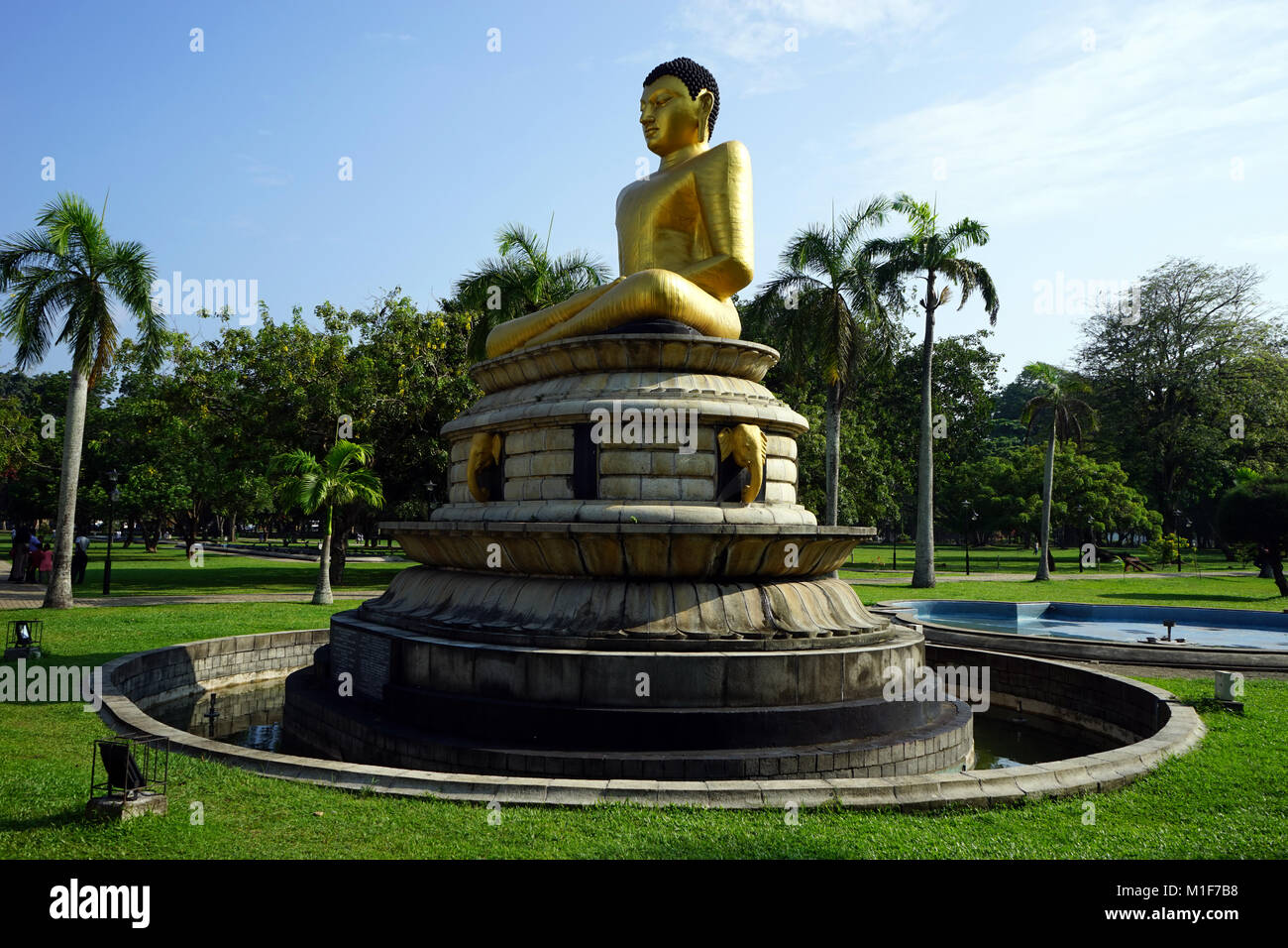 COLOMBO, SRI LANKA - 07 November 2016 Buddha statue in Vihara Maha Devi ...