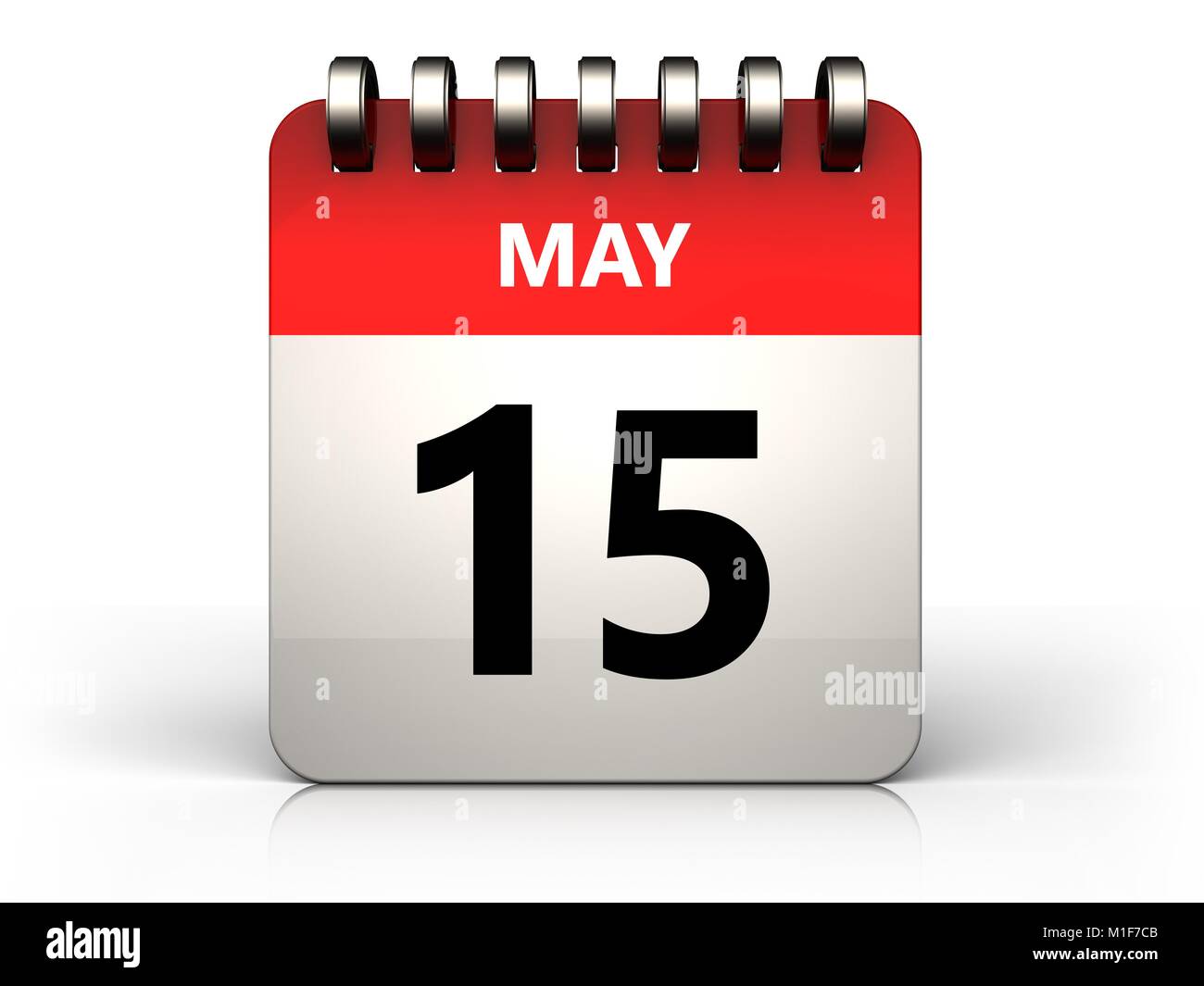 3d illustration of 15 may calendar over white background Stock Photo ...