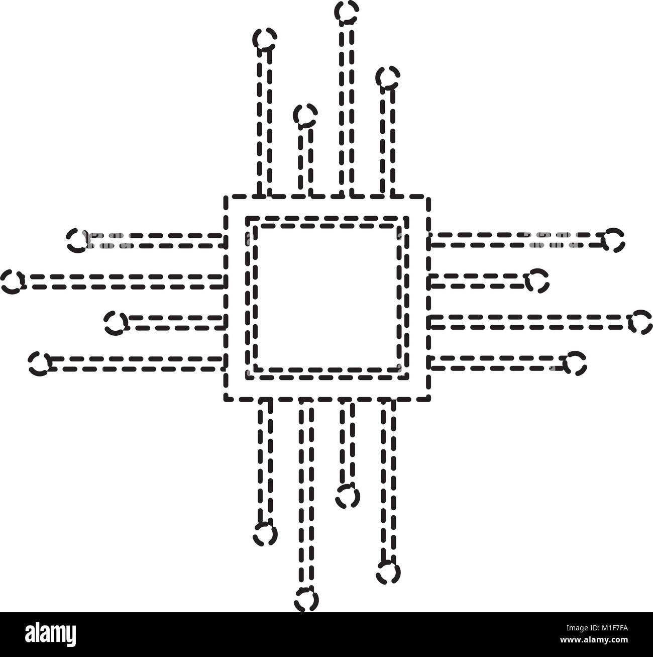 Motherboard Circuit Microprocessor Chip Technolgy Stock Vector Image