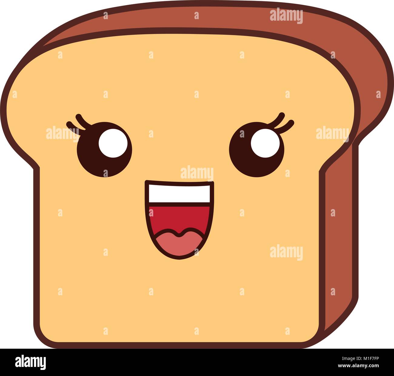 kawaii loaf slice icon Stock Vector Image & Art - Alamy