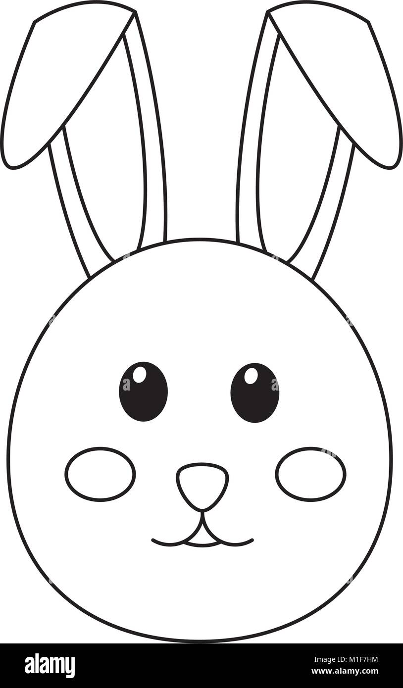 cute bunny face cartoon funny animal Stock Vector Image & Art - Alamy