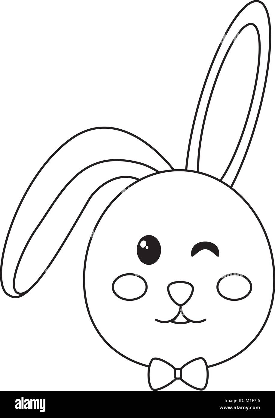 cute bunny face cartoon funny animal Stock Vector Image & Art - Alamy