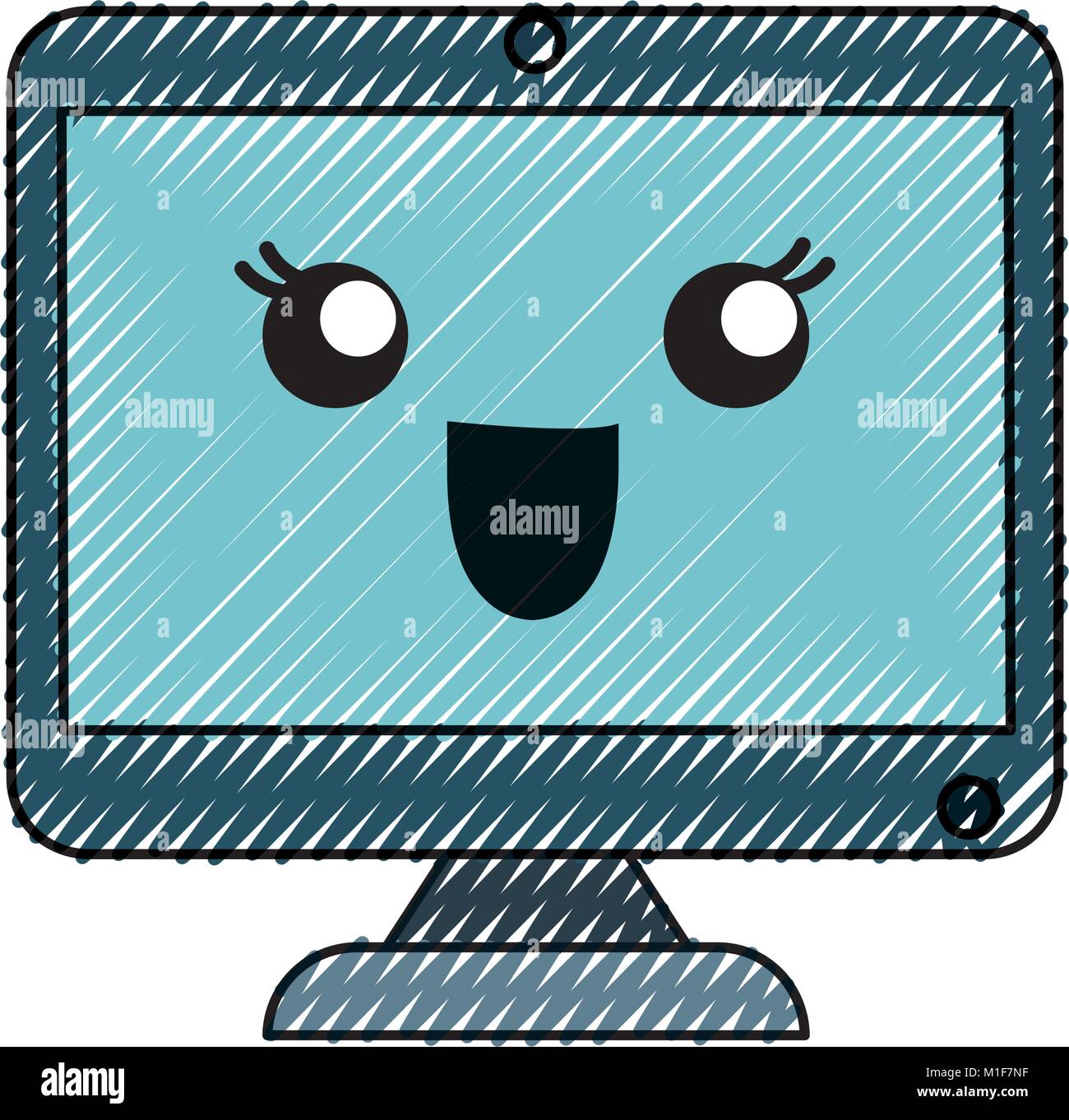 kawaii computer monitor icon Stock Vector Image & Art - Alamy