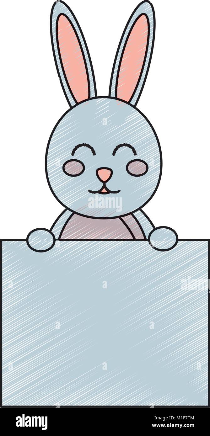 cute rabbit holding blank sign board Stock Vector Image & Art - Alamy