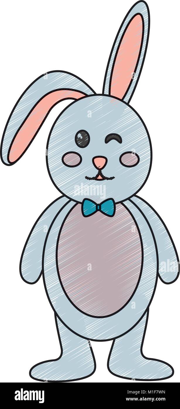 cute standing little bunny adorable cartoon Stock Vector Image & Art ...