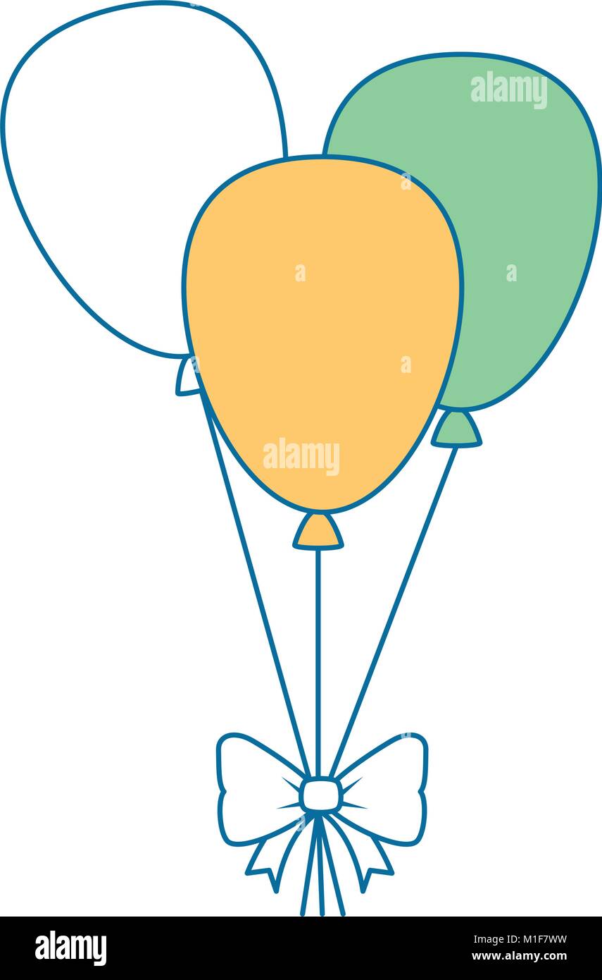 balloons air party decorative vector illustration design Stock Vector ...