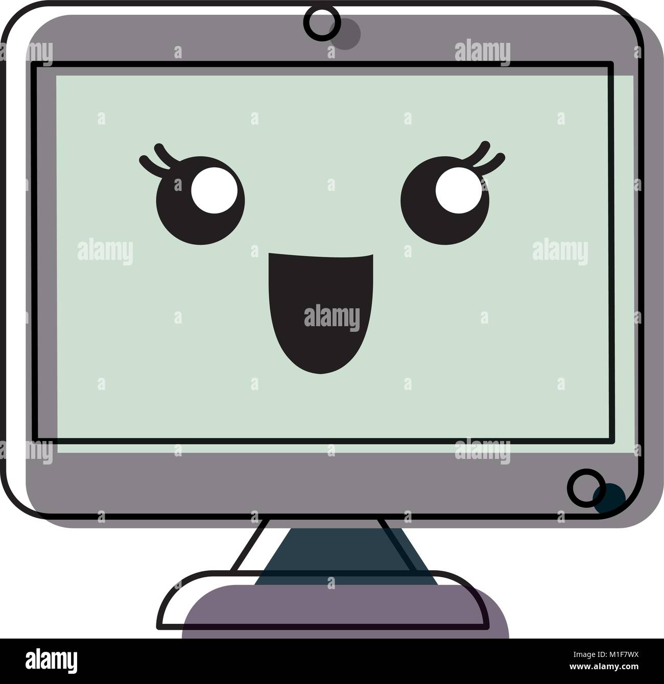 kawaii computer monitor icon Stock Vector Image & Art - Alamy