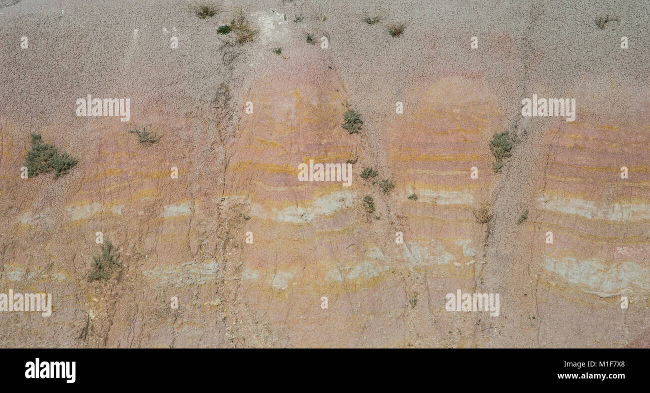 Geologic features in Badlands National Park in South Dakota Stock Photo ...