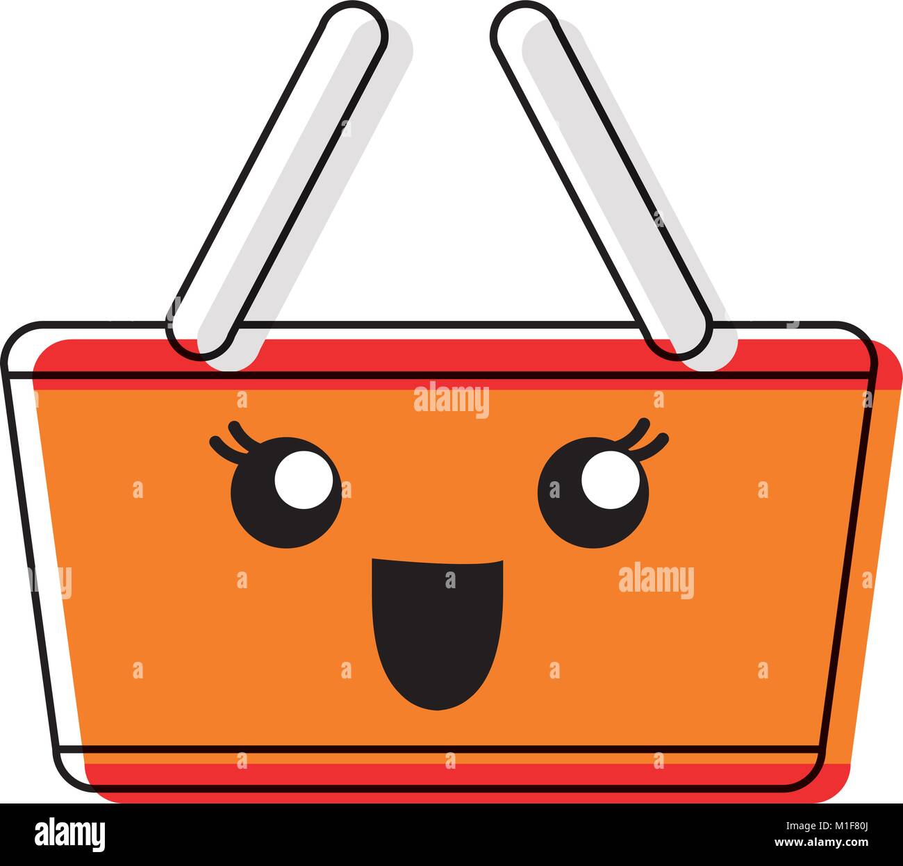 kawaii shopping basket icon Stock Vector Image & Art - Alamy