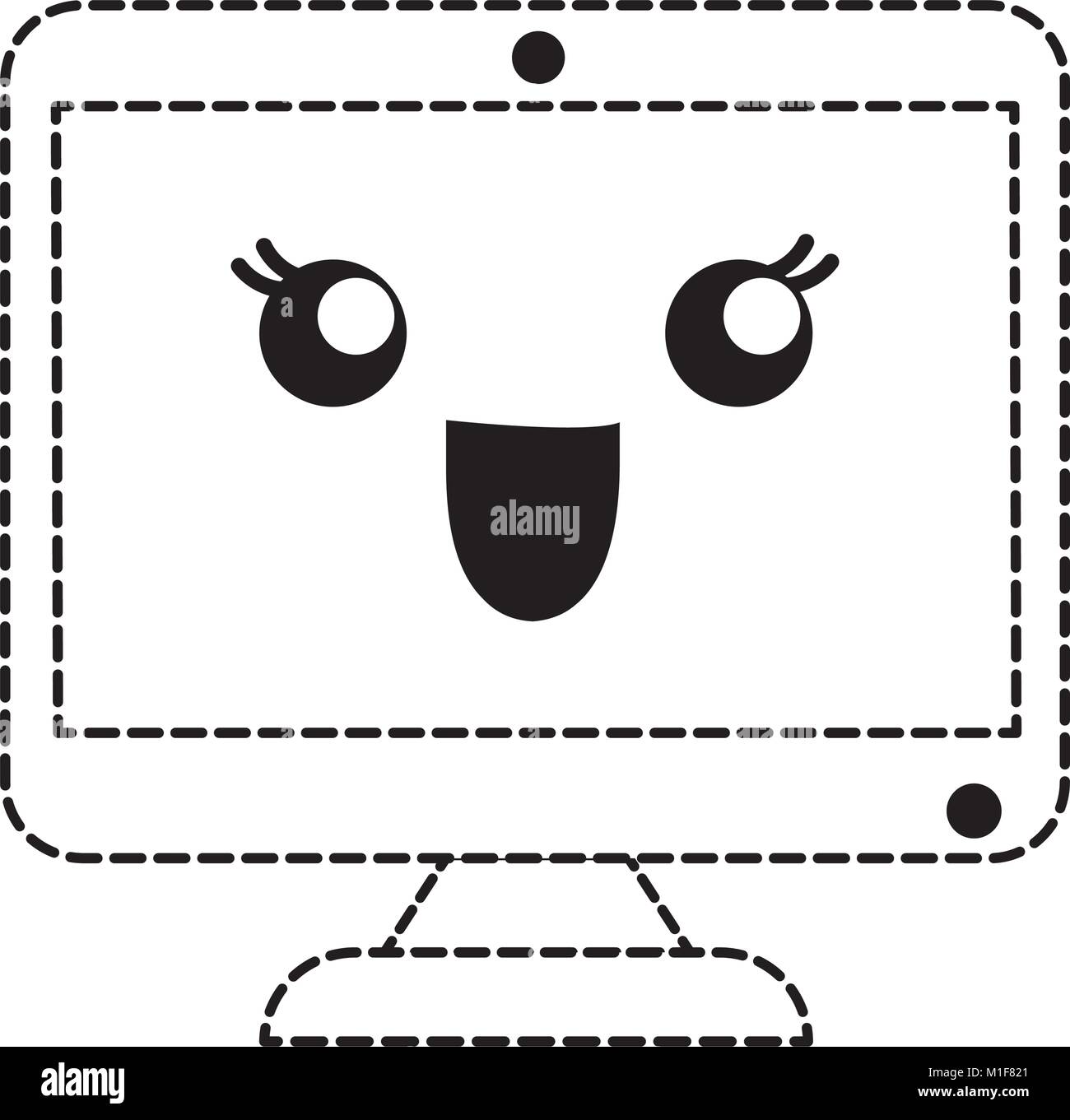 Monitor Computer Kawaii Character High Resolution Stock Photography and ...