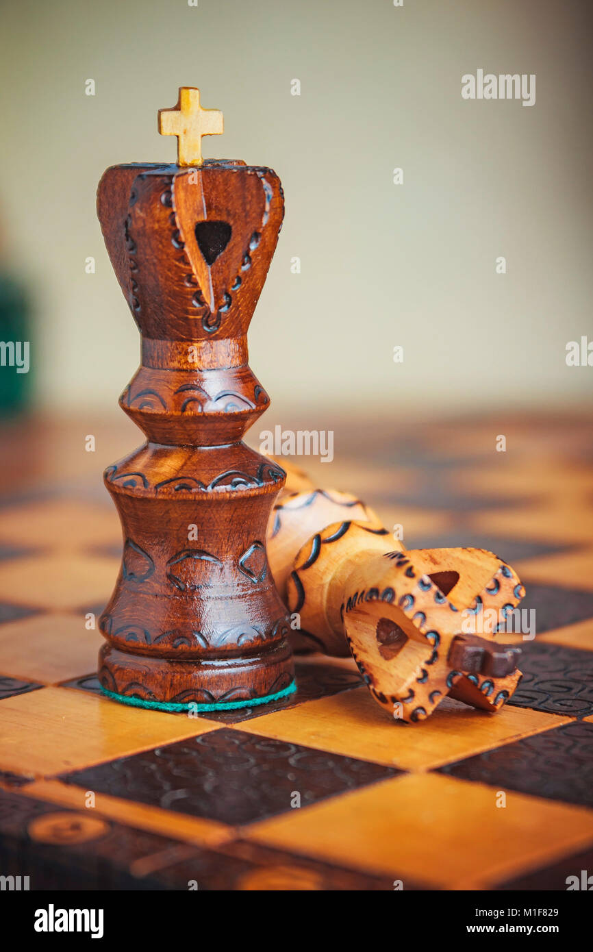 Tradition wooden chess figures Stock Photo - Alamy