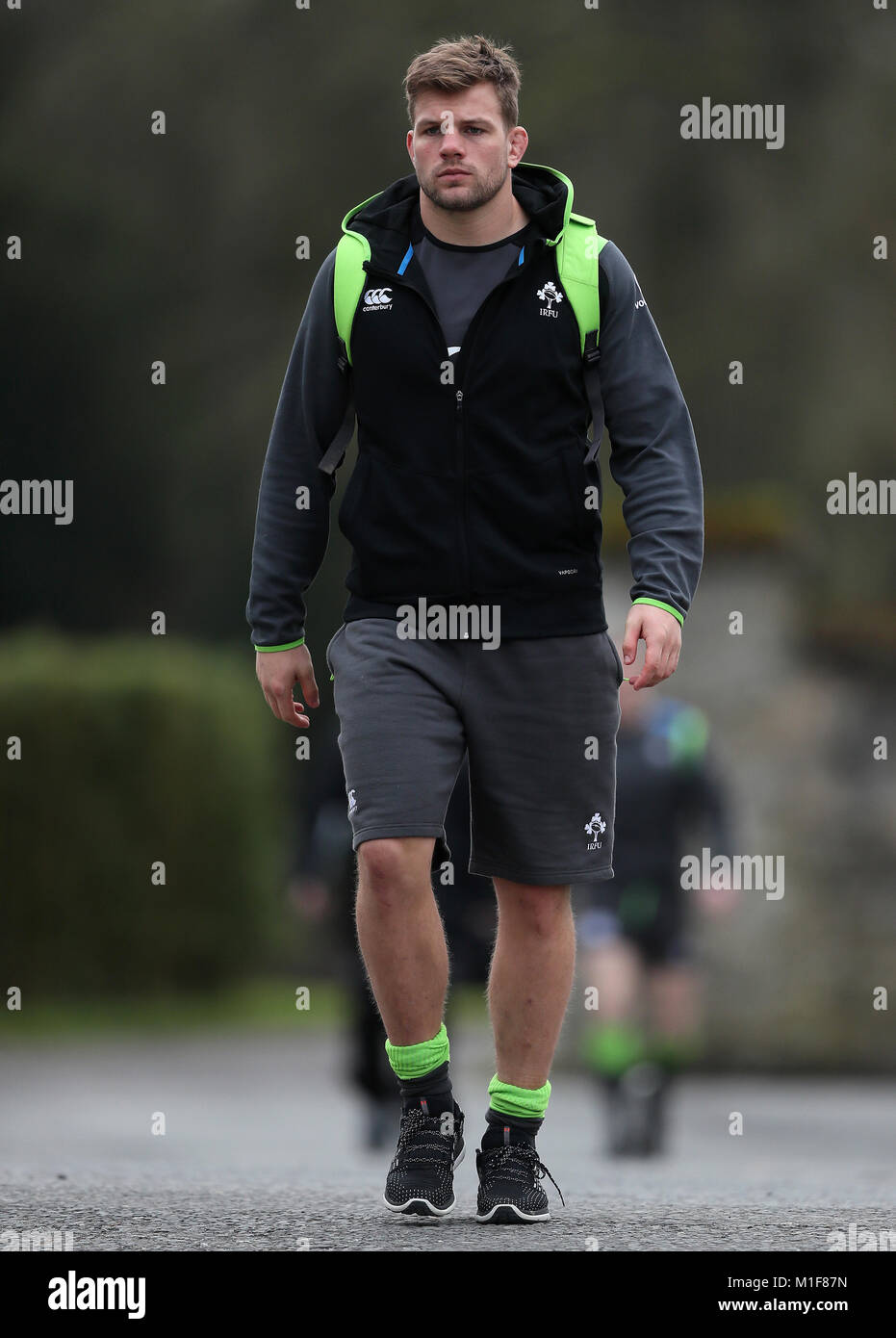 Ireland's Jordi Murphy arrives for the training session at Carton House ...