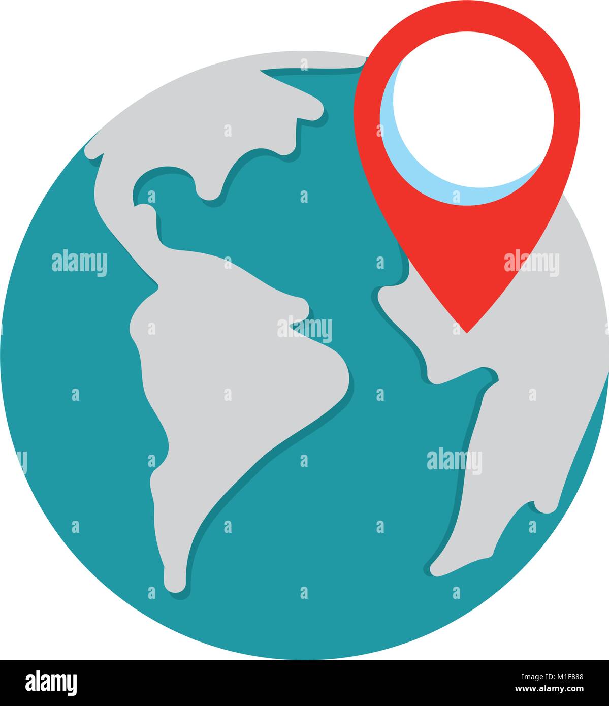earth planet with pointer location vector illustration design Stock ...