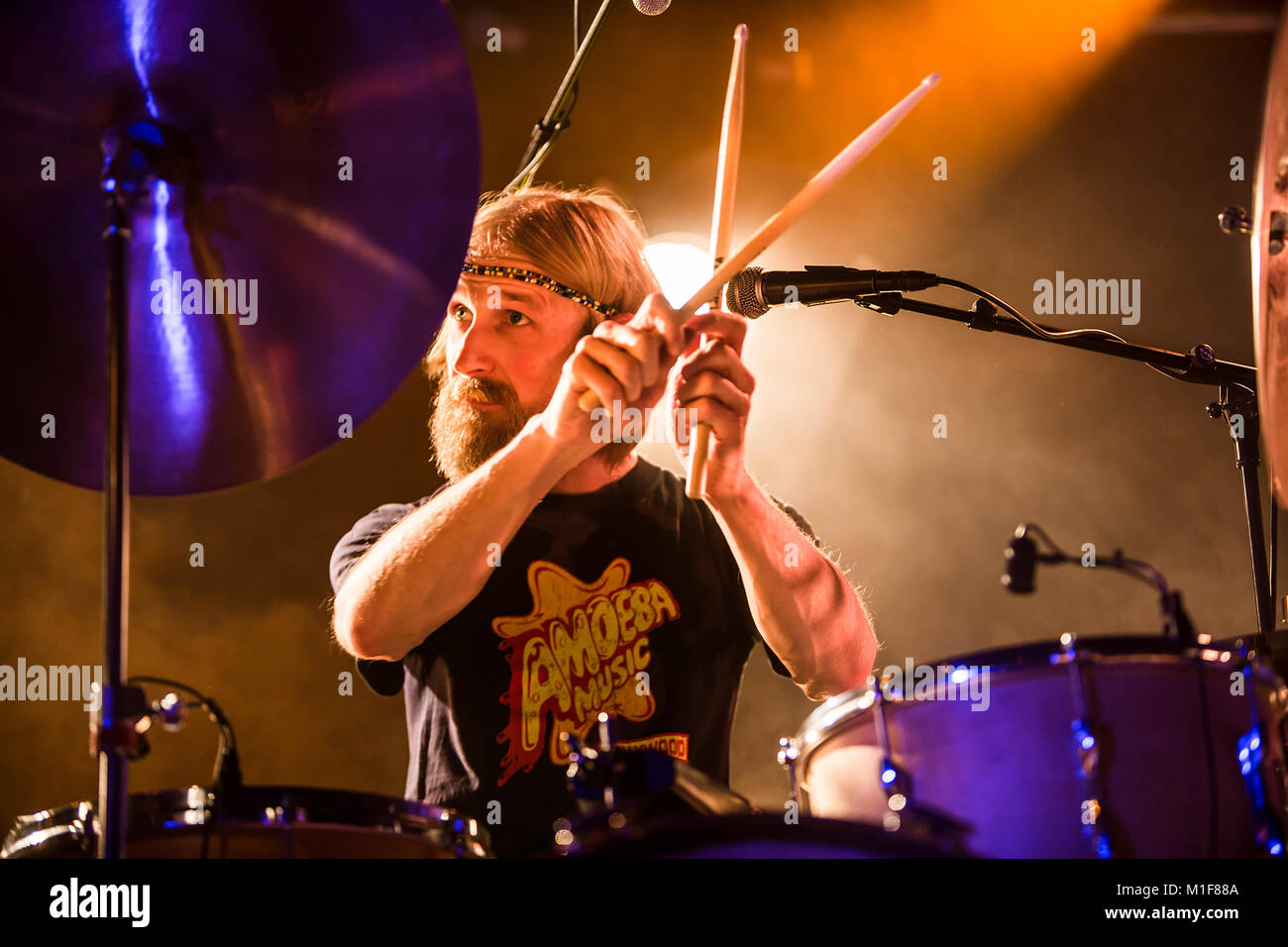 The Norwegian rock band BigBang performs a live concert at USF Verftet ...