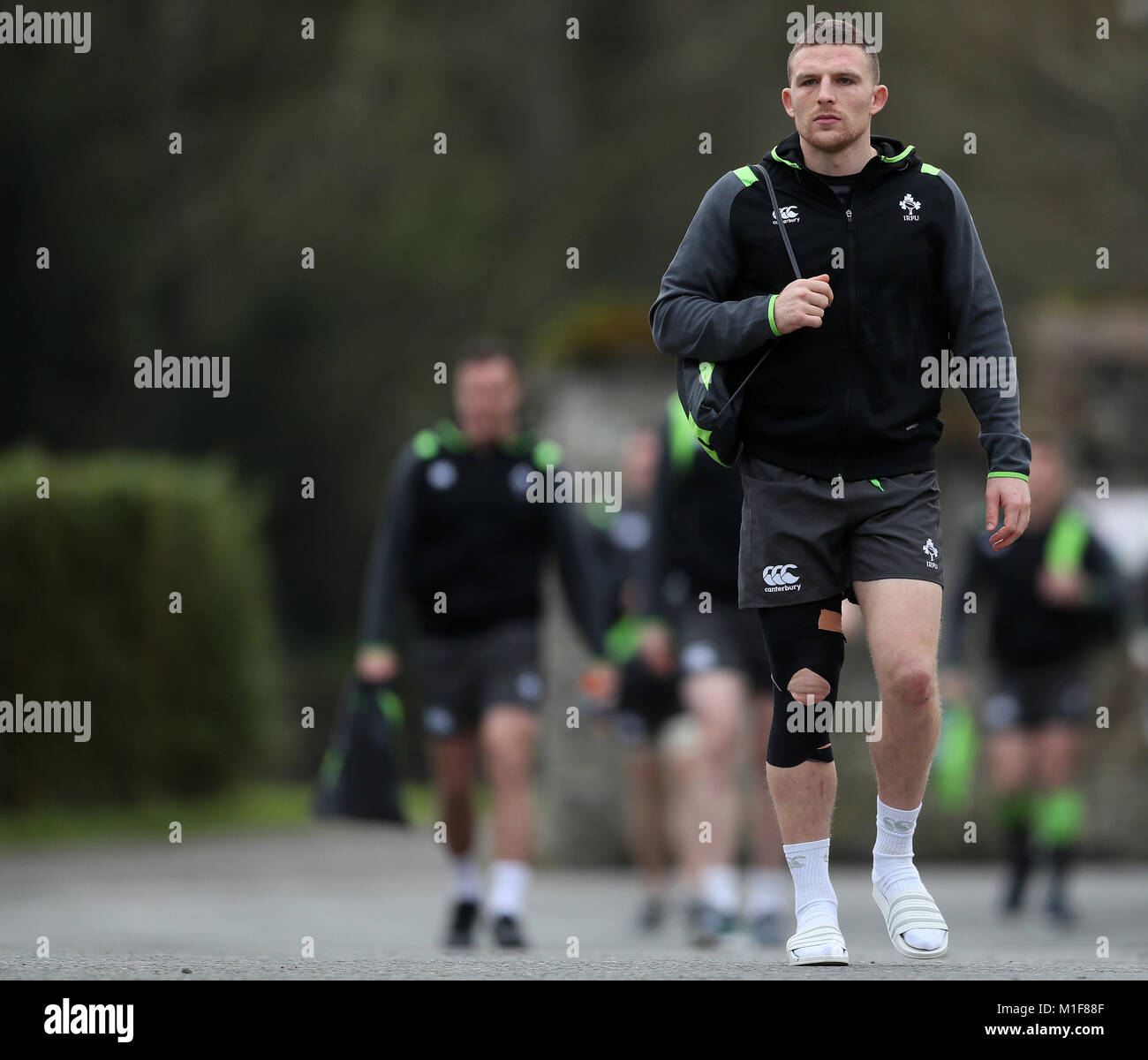 Ireland's Andrew Conway arrives for the training session at Carton ...