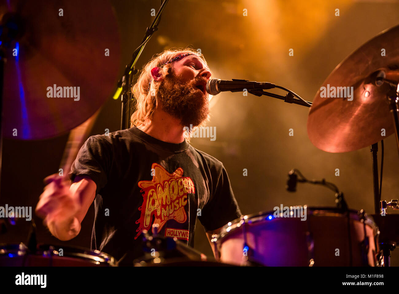 The Norwegian rock band BigBang performs a live concert at USF Verftet ...