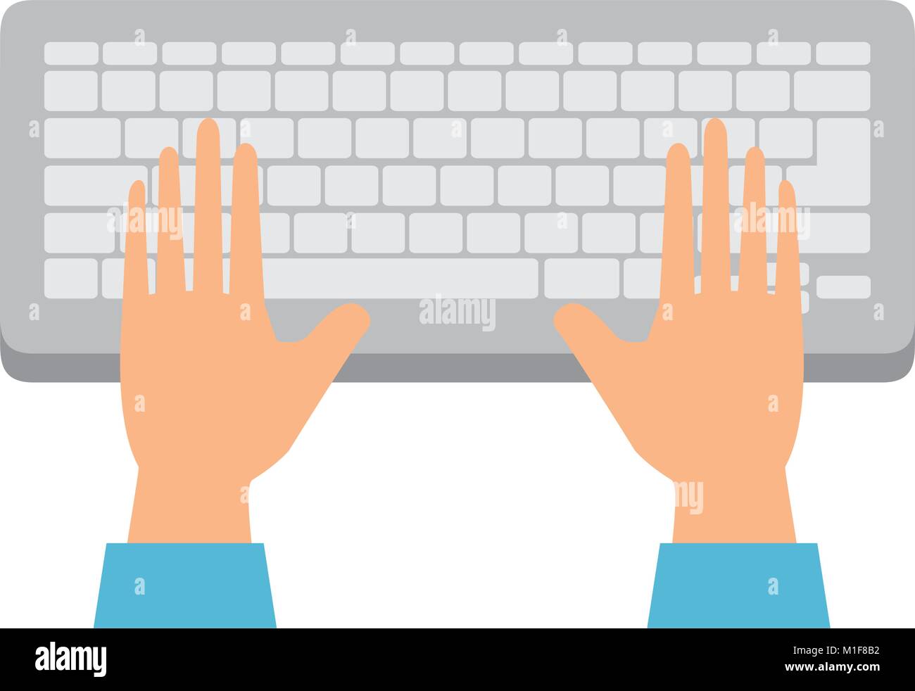 computer keyboard with hands user vector illustration design Stock ...
