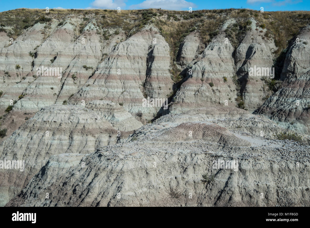 Geologic features in Badlands National Park in South Dakota Stock Photo ...