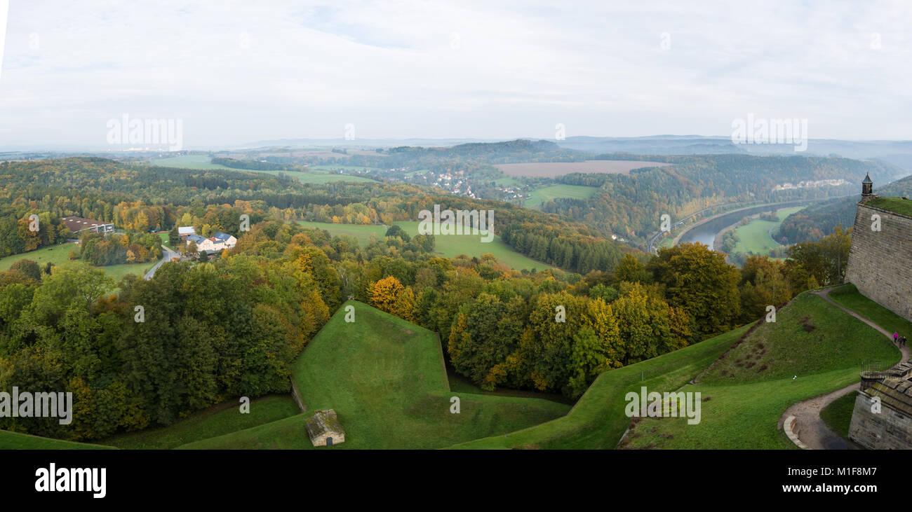 Panorama of the Saxon Alps Stock Photo - Alamy