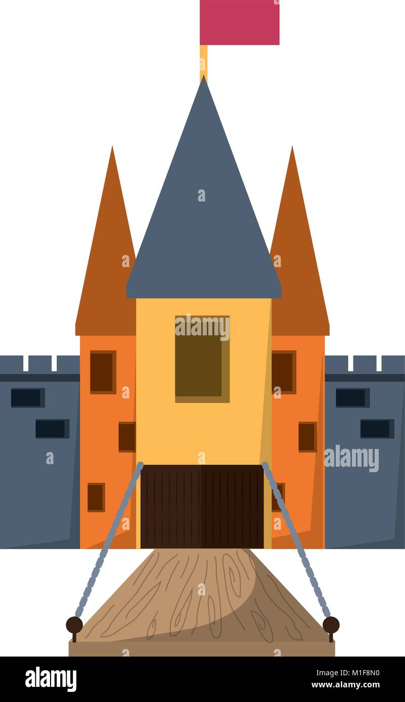 Medieval castle with drawbridge Stock Vector Image & Art - Alamy