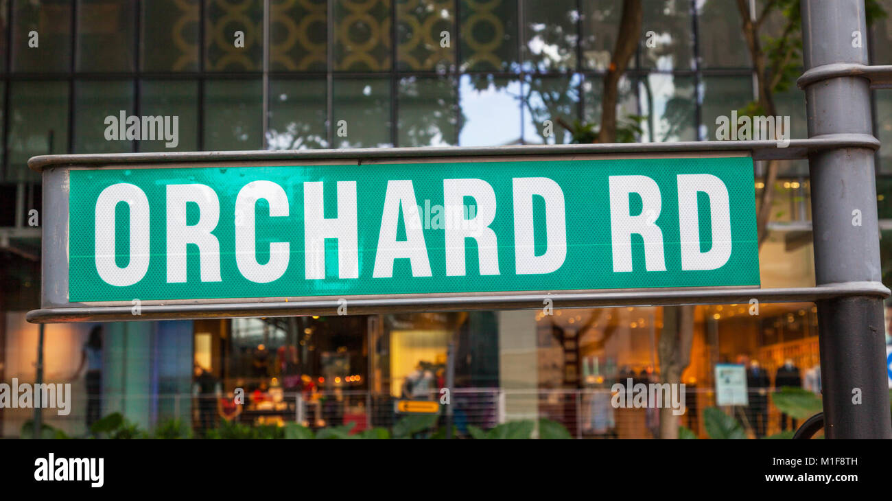 Singapore orchard road sign hi-res stock photography and images - Alamy