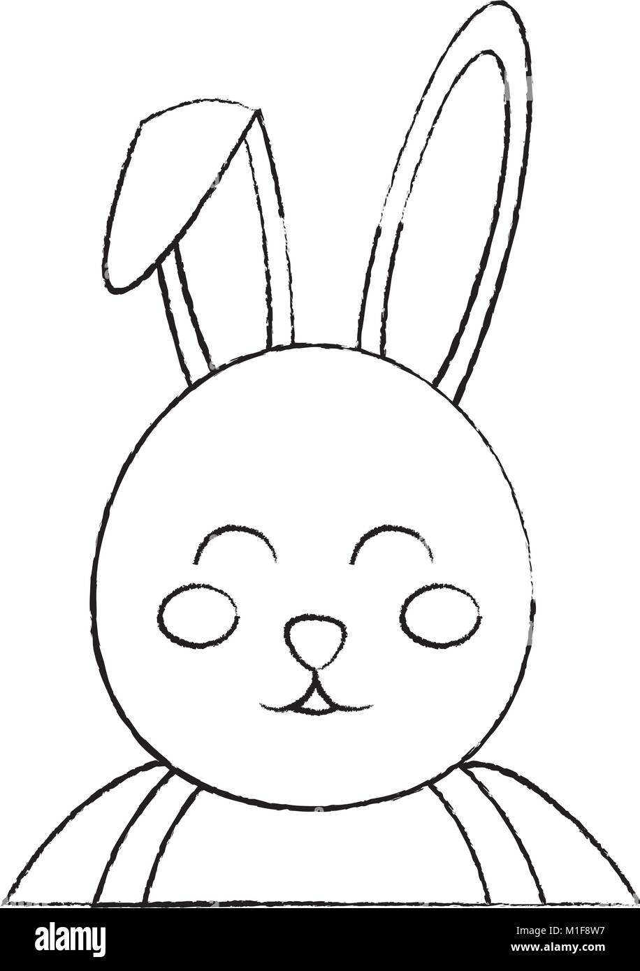 cute bunny face cartoon funny animal Stock Vector Image & Art - Alamy