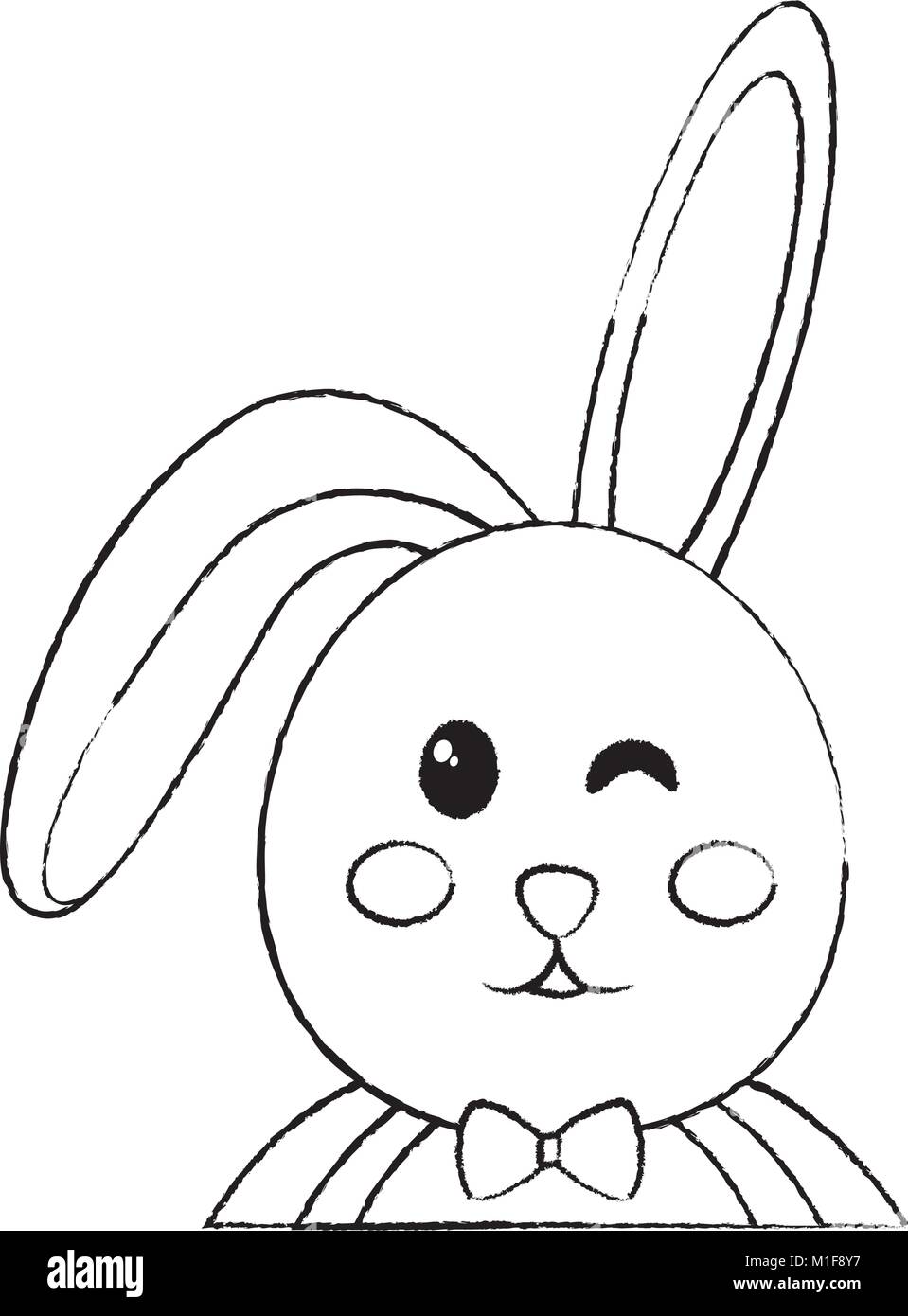 cute bunny face cartoon funny animal Stock Vector Image & Art - Alamy