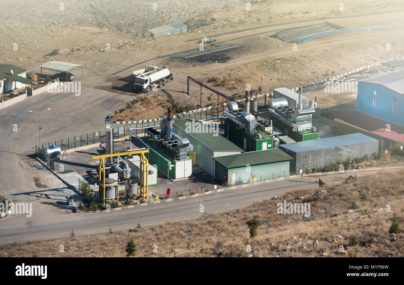 Aerial view of domestic waste recycling factory Stock Photo - Alamy