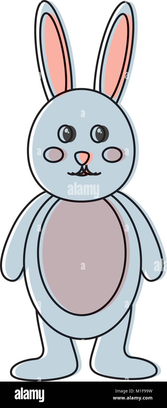 cute standing little bunny adorable cartoon Stock Vector Image & Art ...