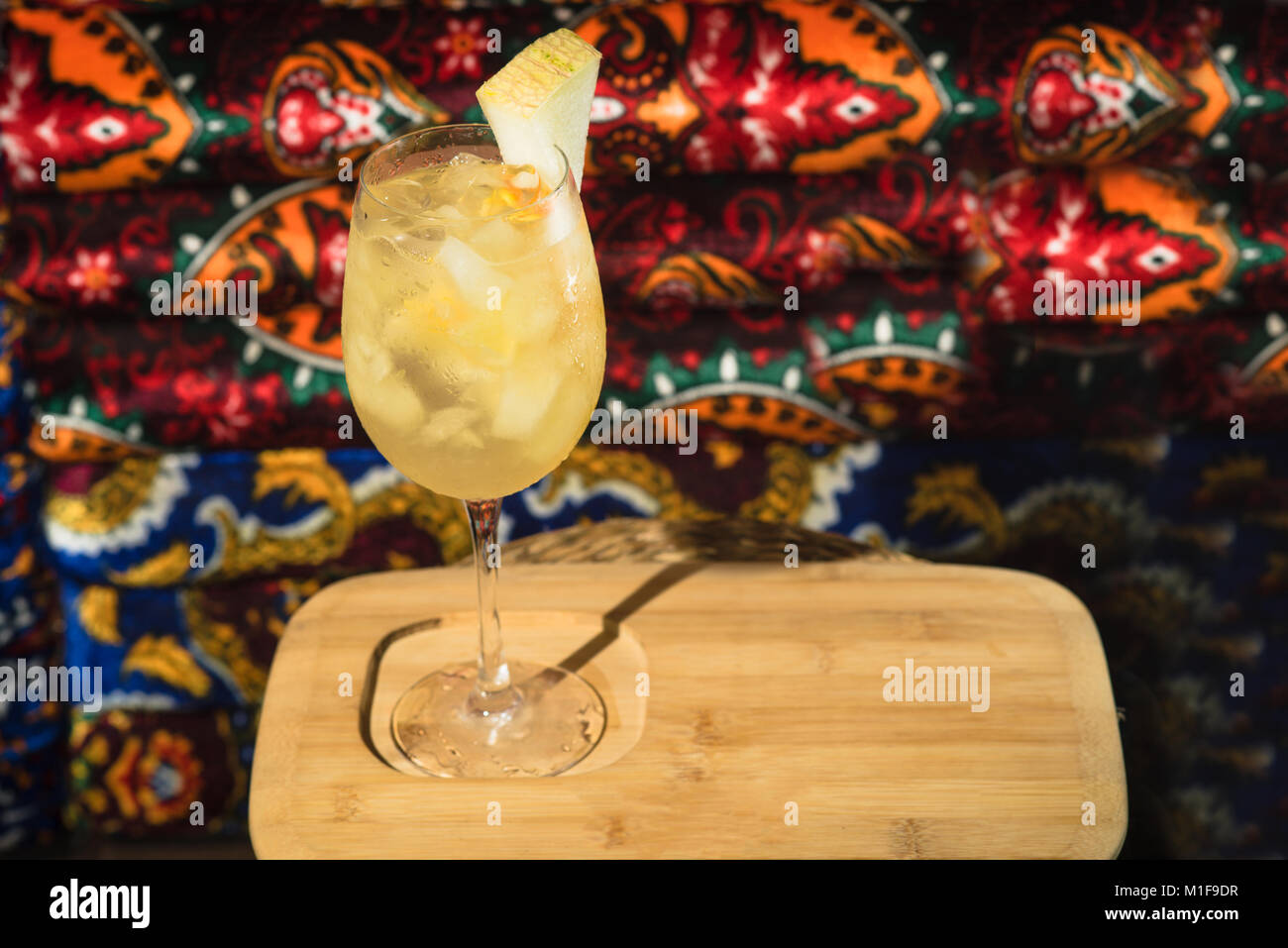 Alcohol bar, cocktail glass on bar counter, cocktail glass in a bar ...