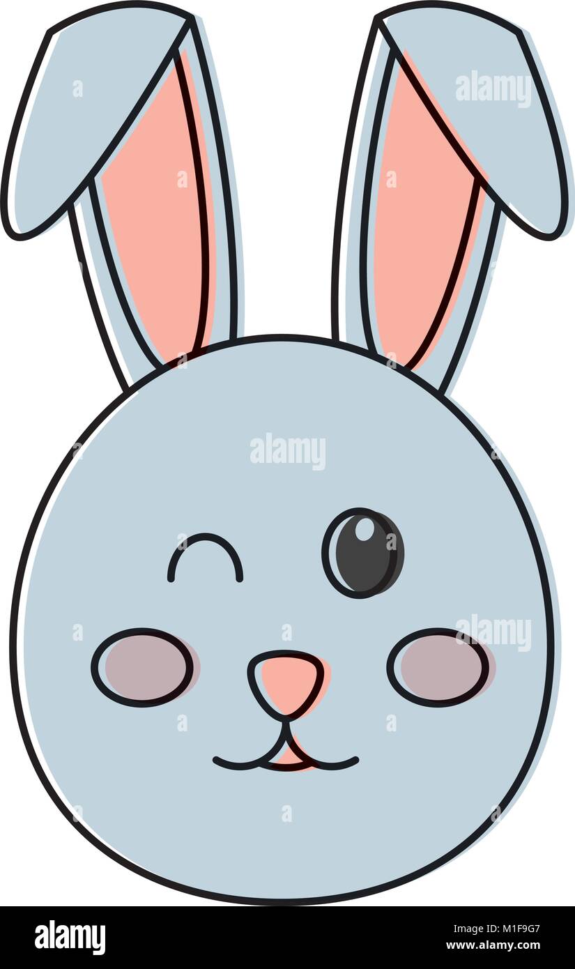 cute bunny face cartoon funny animal Stock Vector Image & Art - Alamy