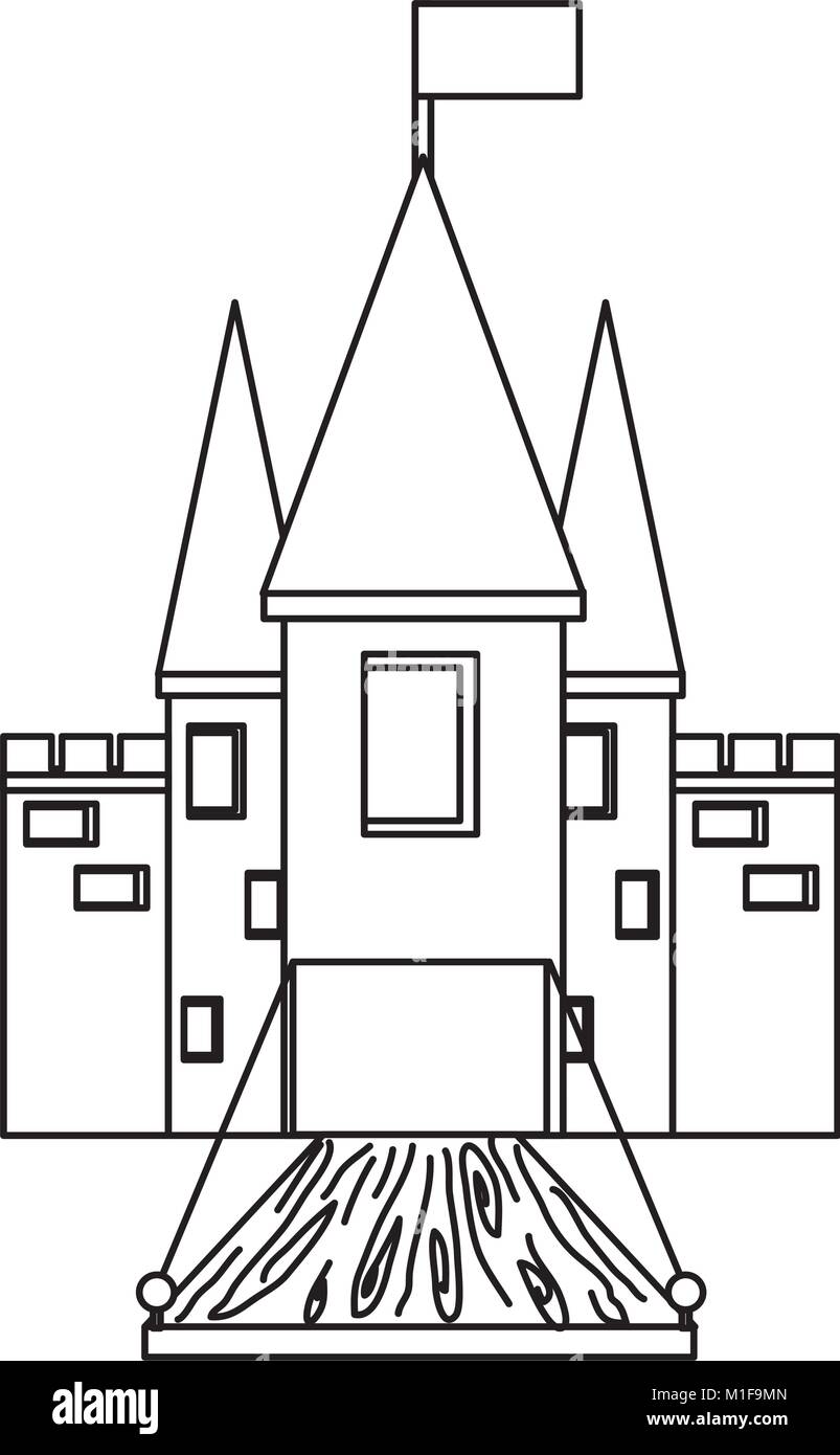 Medieval castle with drawbridge Stock Vector Image & Art - Alamy