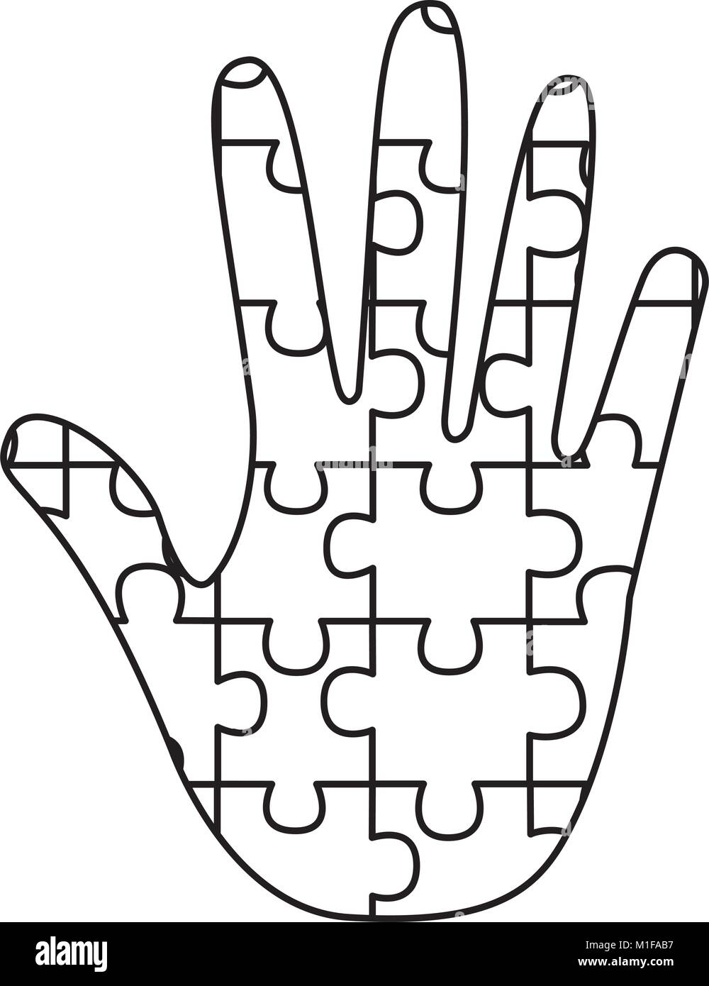 hand made puzzle pieces for autism awareness care Stock Vector Image ...