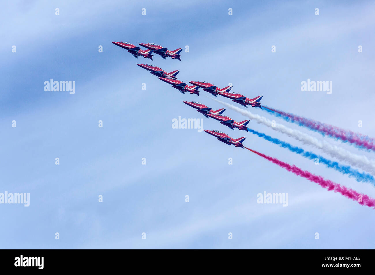 Red Arrows display Stock Photo - Alamy