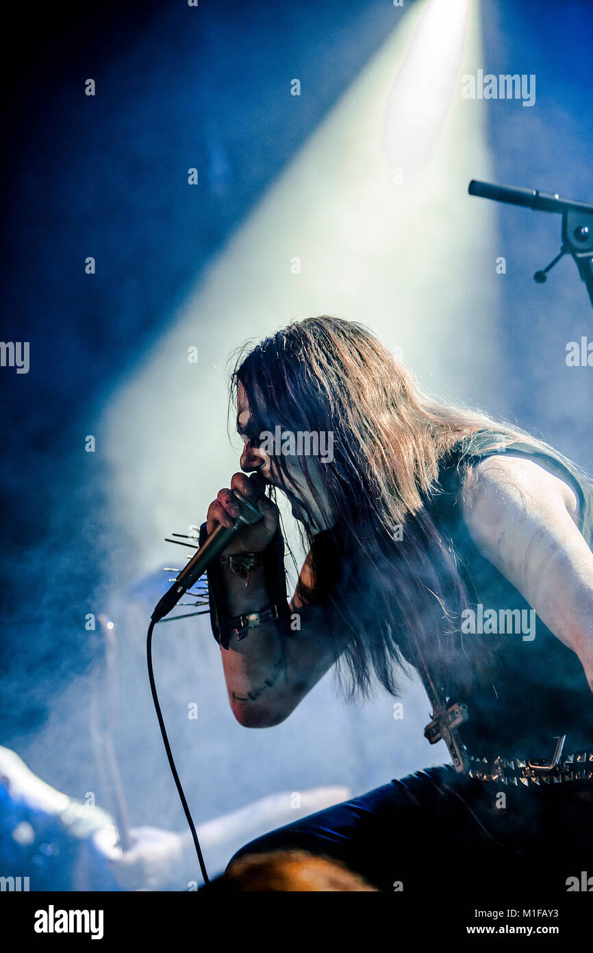 The Norwegian black metal band Carpathian Forest performs a live ...