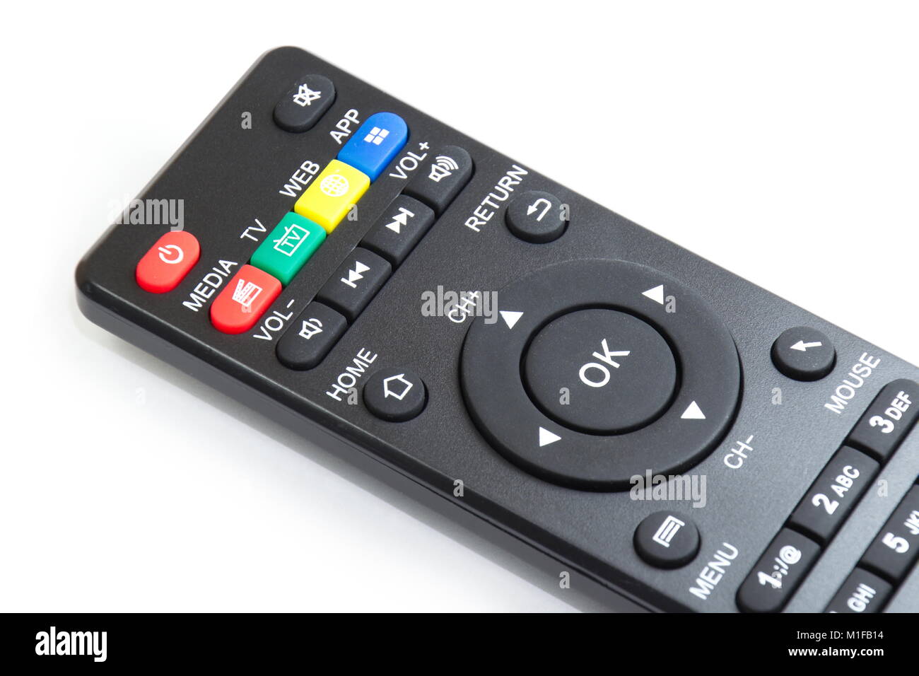 Closed up OK button on the smart player remote control Stock Photo - Alamy