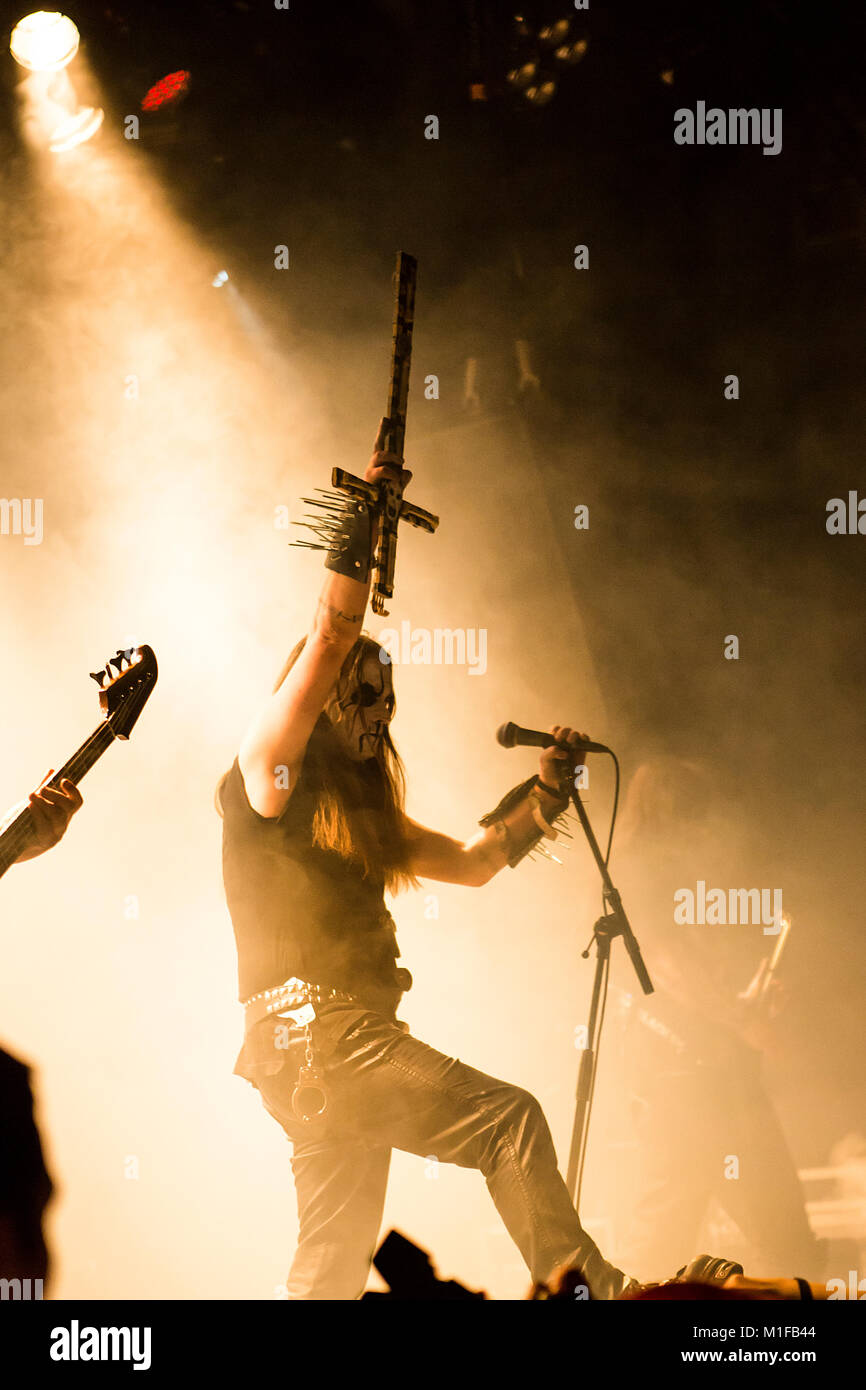 The Norwegian black metal band Carpathian Forest performs a live ...
